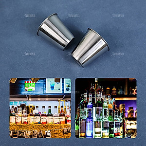 AUEAR, 6 Pack 2 Oz Stainless Steel Shot Glass Espresso Shot Cups Barware Drinking Vessel for Bar Home Restaurant