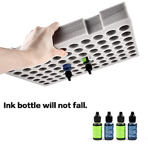 Alcohol Ink Storage Organizer Carrying Case, Holds 77pcs 0.35oz, 0.5oz Bottles of Alcohol Ink Set/ for Stickles Glitter Glue/ for Glossy Accents/ for Reinkers, Paint Travel Box Container (Case Only)