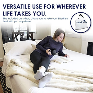 EnerPlex Twin Air Mattress with Built in Pump - 15" Luxury Size Self-Inflating Blow Up Mattress with Neck Support - Inflatable Air Bed for Portable Travel & Home Use (Blue/White)