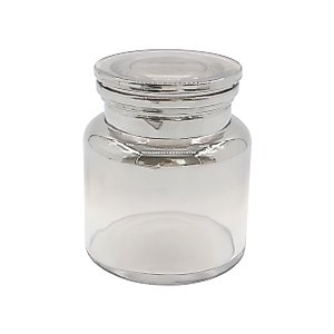 H Halston Glass Storage Jar for Qtips, Cotton Balls Makeup Swabs, Hair Ties, Bathroom Accessories for Organization, Kitchen Countertop Storage (Storage Jar)