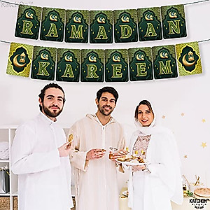 KatchOn, Ramadan Kareem Banner Large - 10 Feet, No DIY | Ramadan Banner for Ramadan Decorations for Home | Ramadan Mubarak Banner for Ramadan Mubarak Decorations | Green Ramadan Party Supplies Banner