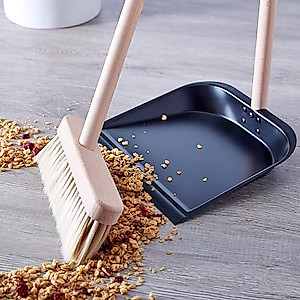 Copco Standing Broom with Dustpan, Beechwood