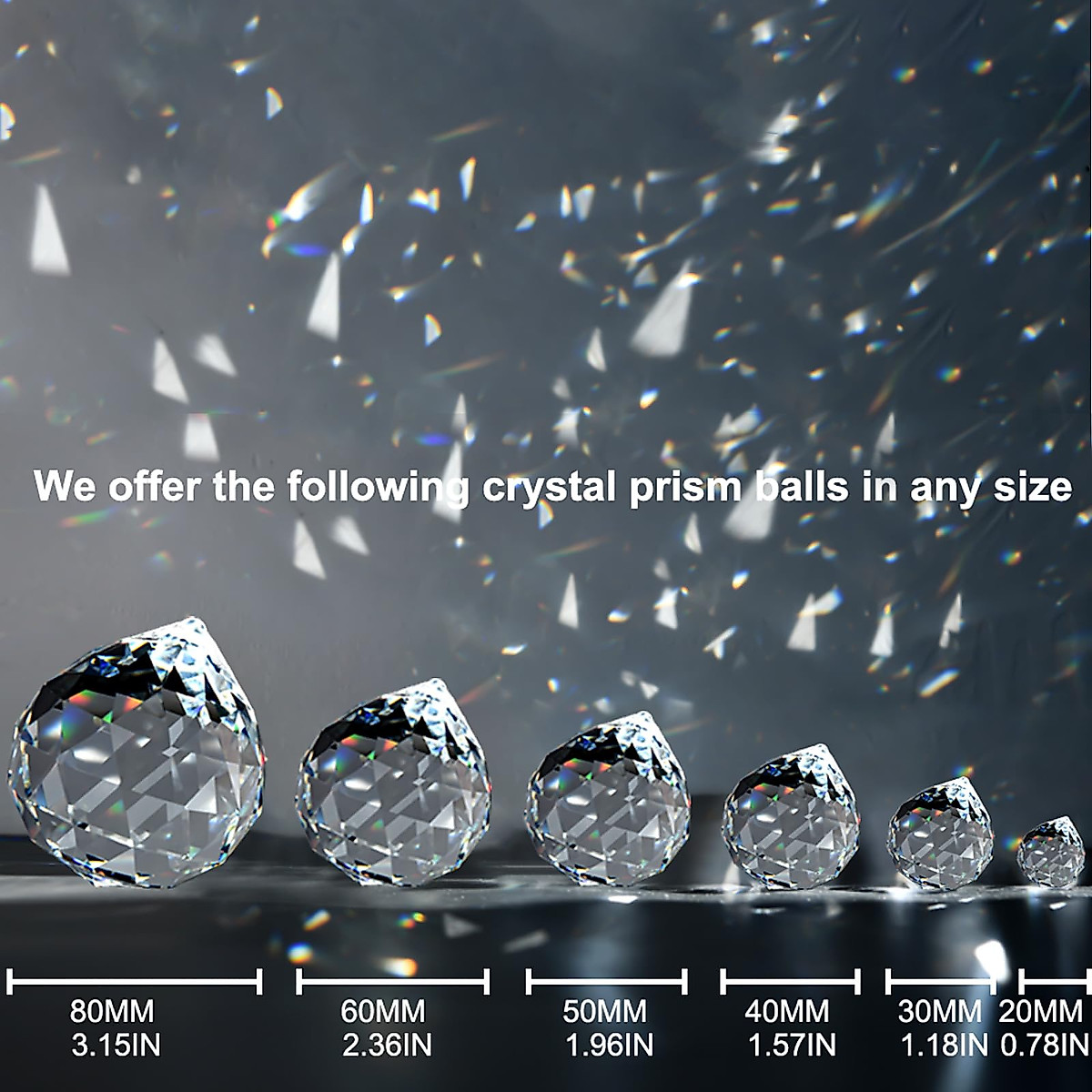 MerryNine 30mm/1.18" 20pack Crystal Ball Prism Sunshine Catcher Rainbow Pendants Maker, Hanging Crystals Prisms for Windows, for Feng Shui, for Gift (Clear)