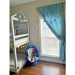 Honbay 2PCS Double Side Glitter Paper Star Garland Christmas Galaxy Banner Christmas Garland - 4 inch in Diameter,13 Feet Long / PCS (Gold)