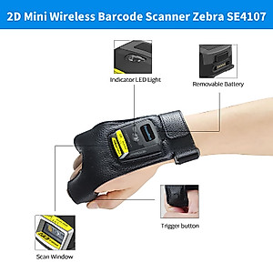 Posunitech Glove Barcode Scanner 2D GS02 Wearable Zebra SE4107 Reader IP65 Touch Scanning NFC Support Multi-Language for Warehouse, Management System,