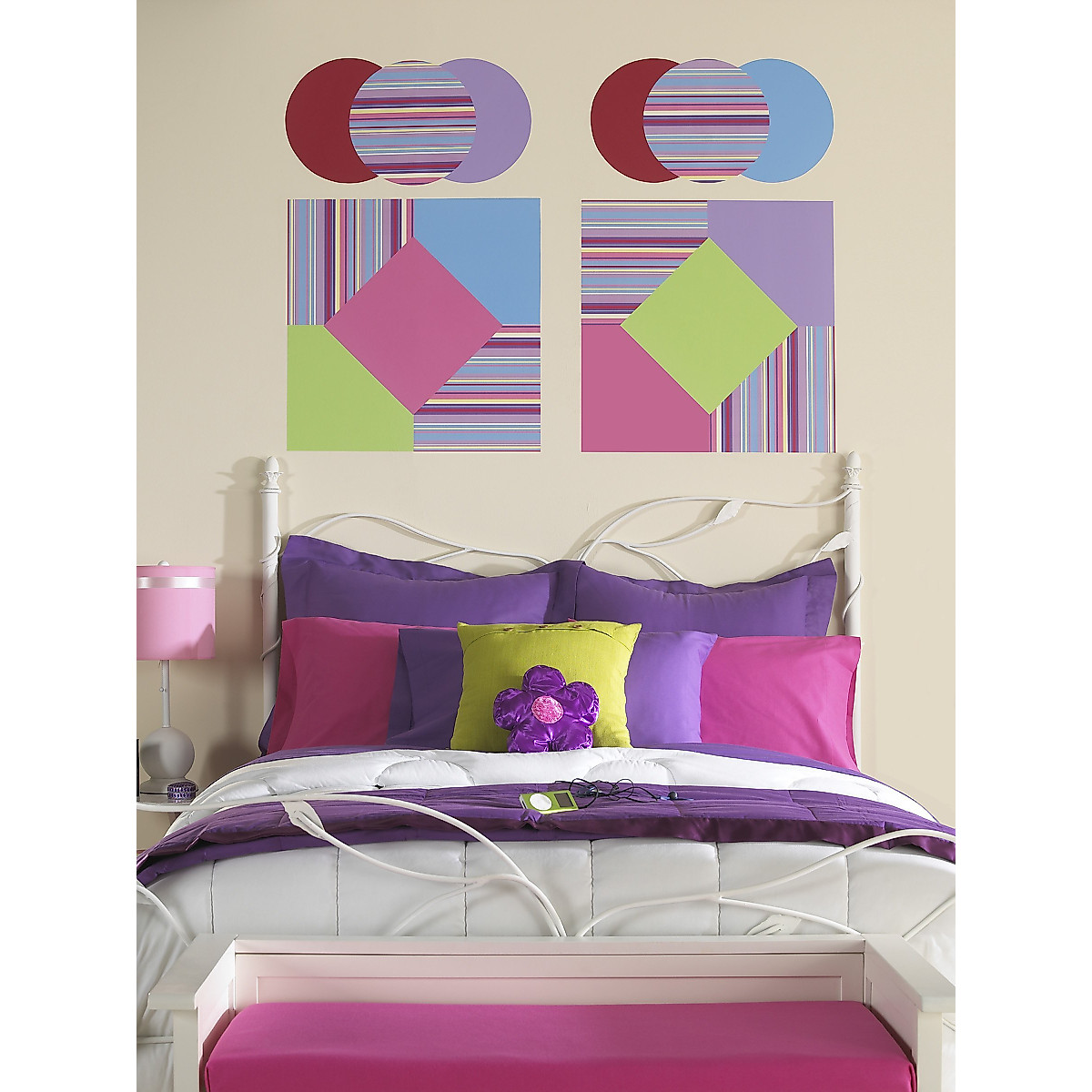 Brewster Home Fashions WPB90222 Wall Pops Purple Perk Blox, Set of 5 Stickers