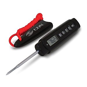 CDN Q2-450x Proaccurate Quicktip Digital Thermometer on a rope, Black.