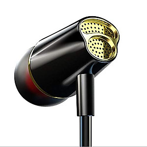 LINHUIPAD Single Earphone One Side Earplugs with Microphone 3.5mm Plug Single Earbud Stereo Sound Reinforced Cord Compatible Samsung,Radio