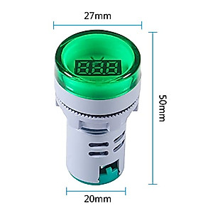 DIANN 2pcs AC Voltage Display AC 60-500V Digital Voltmeter LED Display Voltage Meter Monitor 110V 220V Detetor Red Green
