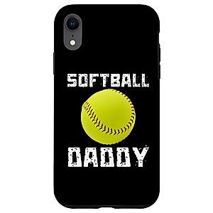 iPhone XR Softball Daddy For Men Family Matching Yellow Softball Daddy Case