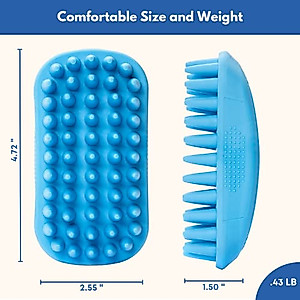 Freshly Bailey Rubber Dog Bath Brush - Silicone Pet Wash & Massage Brush - Perfect for Bathing, Massaging, & Deshedding - Use Wet or Dry, De-shed or Use it to Lather Shampoo For Deeper Clean - Loved by Dogs & Pet Parents