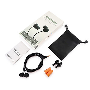 okcsc M16 Sleep Earbuds Noise Cancelling Wired Lightweight Ultra-Soft Silicone in-Ear Headphone Earplugs with Microphone & Volume Control Black