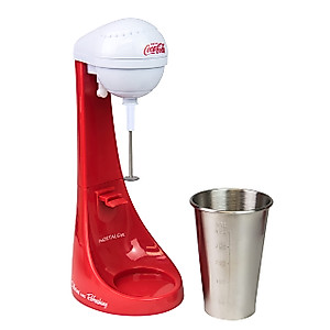 Nostalgia Extra Large Diner-Style Coca-Cola Hot Dog Steamer and Bun Warmer (24 Hot Dog and 12 Bun Capacity) and Nostalgia Two-Speed Electric Coca-Cola Limited Edition Milkshake Maker and Drink Mixer