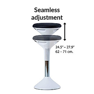 SUN-FLEX Ergonomic Height Adjustable Balance Foot Stool at Work Wobble Chair for Home Office Sit Stand Desk Stool with Natural and Active Posture (White)