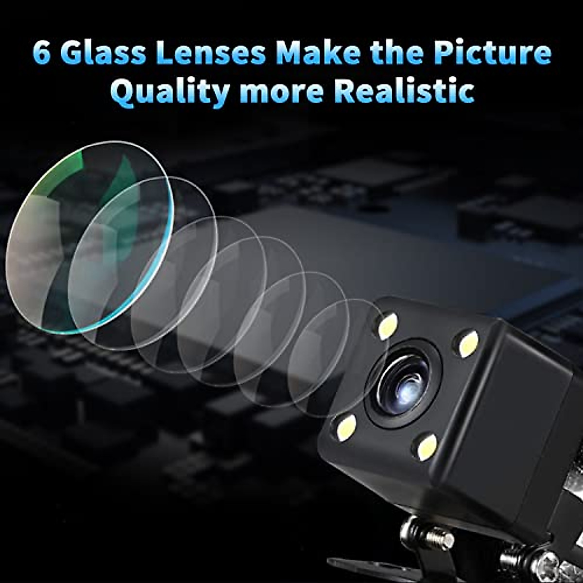 Kairiyard Backup Camera, Car Rear View Reverse Camera with 5in Monitor HD Night Vision 170° Wide View Angel Vehicle Back up Camera Systems IP69 Waterproof for Car Truck