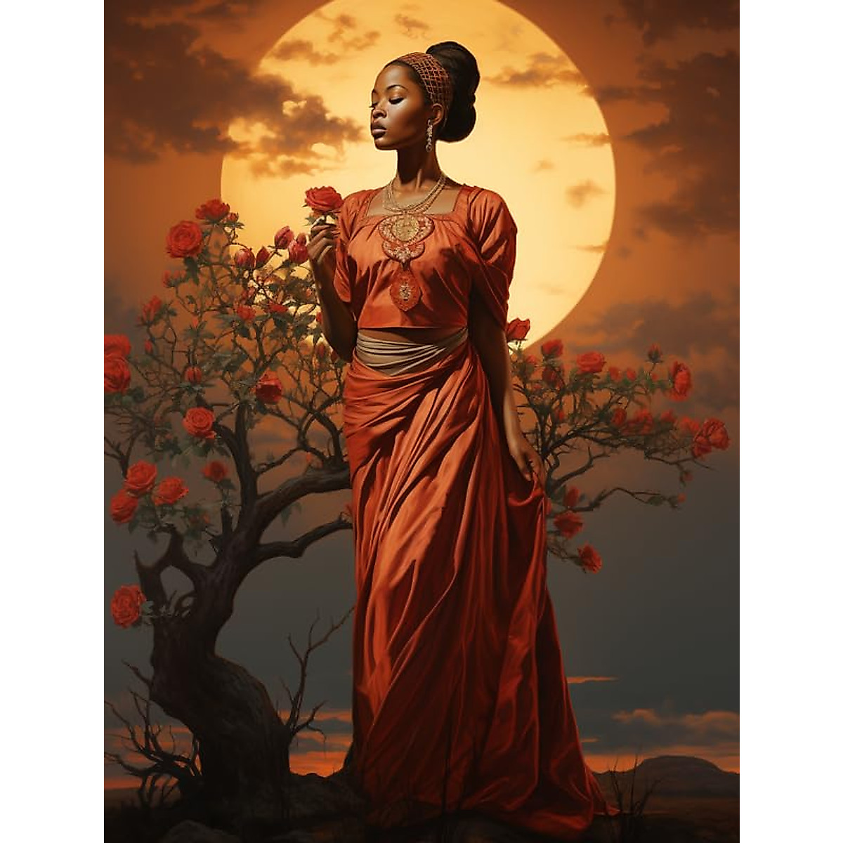 SKRYUIE 5D Diamond Art Painting Kits for Adult Full Round Drill, DIY Paint with Diamonds Art Crystal Embroidery Cross Stitch Art Craft Wall Office Decor 12x16 inch / 30x40 cm B4688