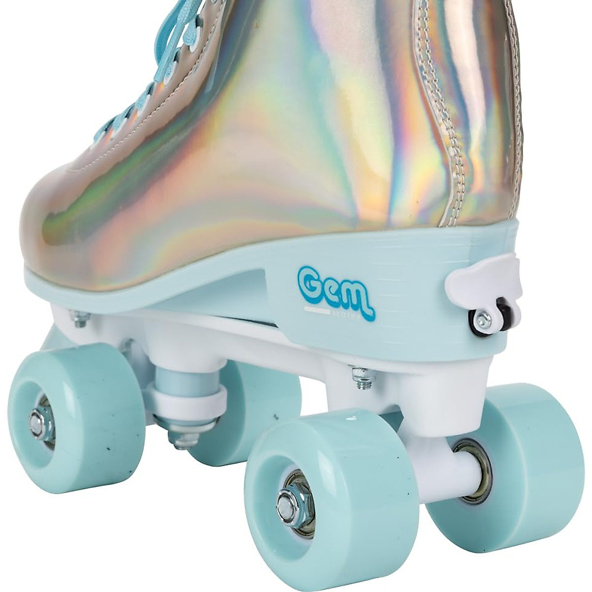 GEM QUAD ROLLER SKATES - Holographic Blue, Size 3-6