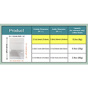 PABCK 100 Pack (Inner Size 2.36x2.36 inch) White Kraft Paper Resealable Bags with Clear Window Heat Seal Airtight Pouch for Zip Food Storage Lock Coffee Snack Packaging