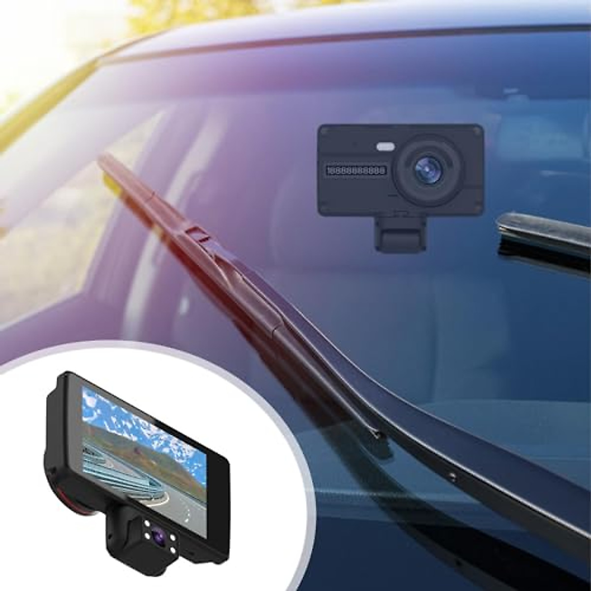 Dual HD Cameras for Car - Capture Front and Interior Views, High Definition Dual-Camera Dash Cam - Record Inside and Outside Your Car, Car Dash Cam with Dual Cameras, HD Recording, Front and Interior