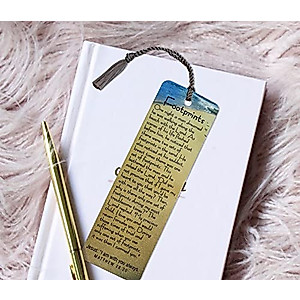 Footprints in The Sand Bookmark - with Gray Tassel| 10 Footprints Poem Bookmark, 1 Pocket Size Motivational Card | Inspirational Christian Cardstock Prayer Bookmarks Set for Bible Study, Book, Journal