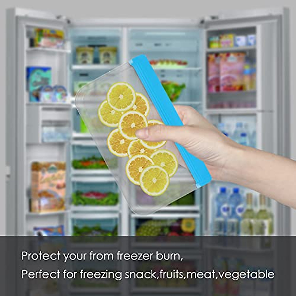 Skycase Reusable Storage Bags,[6 Pack] Reusable Food Storage Bags,2 Snack Bags+2 Sandwich Bags+2 Gallon Bags, Silicone Food Storage Bags for Fruits,Travel,Home Organization