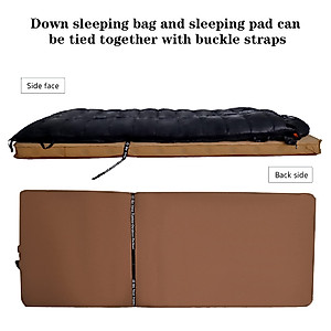 OMVMO 0 Degrees F 800 Fill Power Down Sleeping Bag for Adults,Lightweight 4 Season Envelope Rectangle Down Sleeping Bag for Backpacking Camping,Black Right-Zipper Long