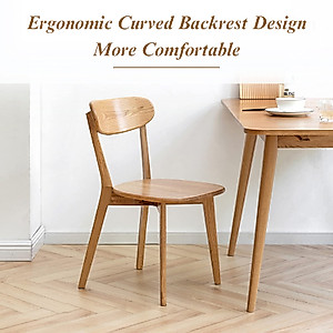 Bamskov 100% Solid Oak Wood Dining Room Chairs - Practical Kitchen Chairs - Wood Chair for Dining Room, Kitchen (1, Natural)