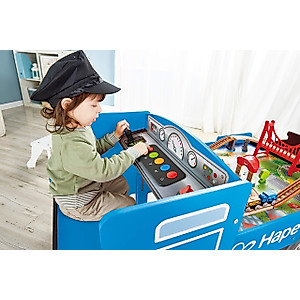 Hape Wooden Blue Foldable Ride-on Train Table