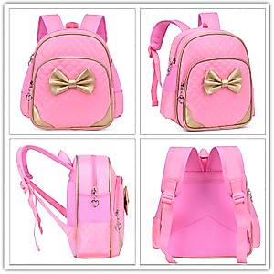 Suerico Suerico Cute Durable Waterproof Toddler Preschool Bag Kindergarten Kids Backpack for Girls (Pink)