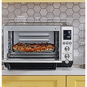 GE Convection Toaster Oven | Calrod Heating Technology | Large Capacity Toaster Oven Complete With 7 Cook Modes & Oven Accessories | Countertop Kitchen Essentials | 1500 Watts | Stainless Steel