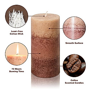 Cafemoon Scented Pillar Candles, Set of 3 Slightly Distorted Pillar Candles