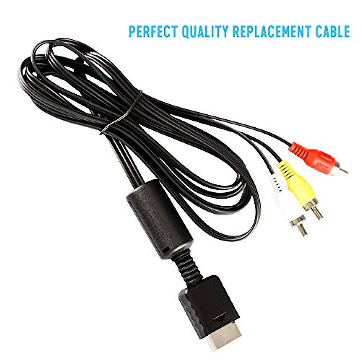 6Ft AV Cable for PS2 PS1 PS3, AV to RCA Composite Audio Video TV Cord Compatible with Playstation 1 2 3