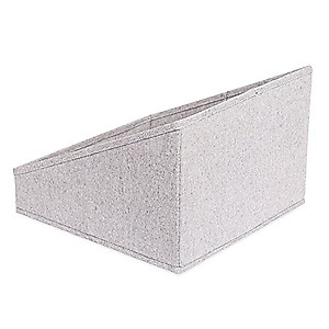 Internet’s Best Open Cloth Storage Bin - Closet Shelf Storage Box - Organize Sheets Blankets Towels Sweaters Scarfs - Grey (4 Pack)