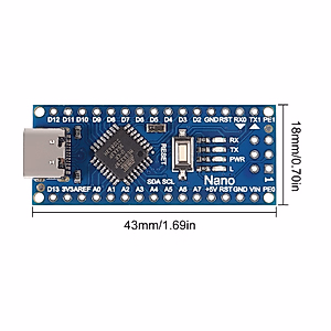 ACEIRMC 3pcs Type-C USB CH340 5V 16MHz for Nano 3.0 ATmega328P Controller Board Compatible for Arduino Nano CH340 USB Driver Nano V3.0 ATmega328 (Type-C)