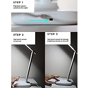 LITTIL Bright | LED Desk Lamp with Touch Control, Cordless Dimmable Table Lamp, Eye-Caring LED Light Lamp for The Bedroom or Office