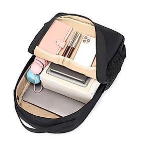 Joymoze Women Fashion Lightweight Laptop Backpack Big Student Backpack Black