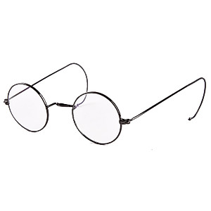 Agstum Retro Small Round Optical Rare Wire Rim Eyeglasses Frame (Gunmetal, 43)