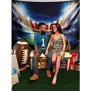 Night Football Field Photography Backdrop Polyester Tapestry Sport Stadium Photo Booth Background for Party Pictures,Table Decor,Bedroom Hanging FT-3543