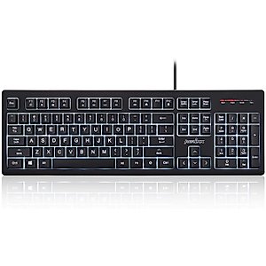 Perixx PERIBOARD-329 Wired USB Backlit Keyboard, Big Print Letter with 7-Color Illuminated LED, X Type High Scissor Keys, Black, US English Layout (11663)