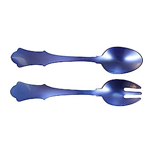 Sabre Paris Old Fashion Salad Servers, Lapis Blue