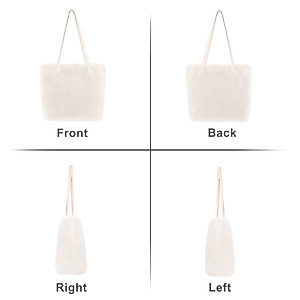 Fur Story Tote Bag Faux Fur Purses for Women Plush Handbag Fuzzy Shoulder Bag Big Capacity Black Purse for women’s Girls