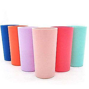 Unbreakable 26-ounce Plastic Tumbler Drinking Glasses, Set of 12 Multicolor - Dishwasher safe, BPA Free