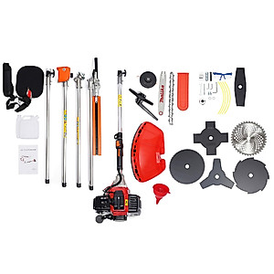 Cordless Trimmer, 10 in 1 52cc Hedge Strimmer Telescopic Rod String Trimmer, 2 Stroke Engine Trimmer and Brush Cutter Blade Power Trimming Tools for Garden Lawn Care and Tree Trimming