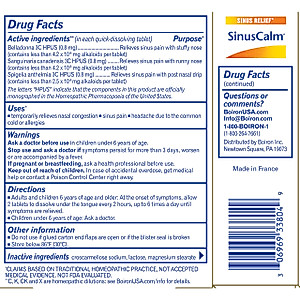 Boiron - Sinus Calm Sinus Relief - 1 Each - 60 TAB