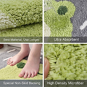 Ankah Bath Mat Cute Shower Rug, Luxury Shaggy High Absorbent and Anti Slip, Machine Washable Fit for Bathtub, Shower and Bath Room, 18" x 26", Little Frog