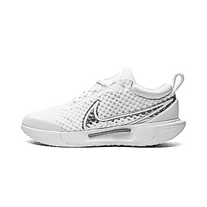 Nike Womens WMNS Zoom Court Pro HC DH0990 101 White/Metallic Silver - Size 8W