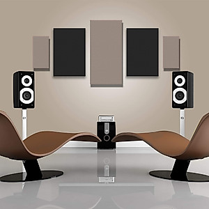 DMD Pulse 5X Acoustic Panel Wall Pack: 5 Pcs 2)3x2 charcoal 1)4x2 2)1x2 stone