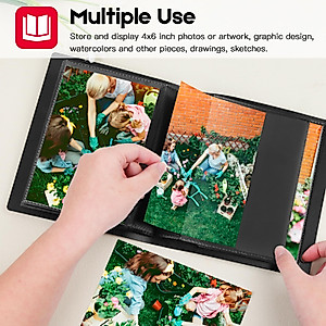 Small Photo Album 4x6 Photos Black Inner Page with Strong Elastic Band, Each Small Album Holds 64 Photos, 4x6 Mini Book Photo Pictures Album Birthday Christmas Photo Albums Wedding Anniversary (Black)