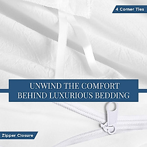 BLUECLANS Duvet Cover King Size 100% Egyptian Cotton 3 Piece Duvet Cover Set California King 800 Thread Count Soft Comforter Cover with Zipper Closure 2 Pillowcases White [Comforter Not Included]