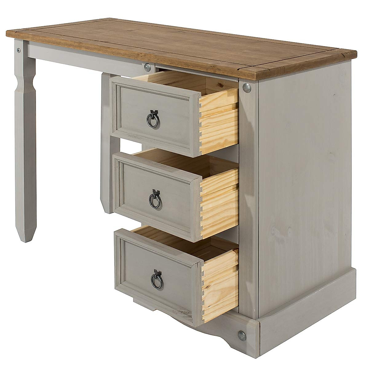 Furniture Dash Solid Wood Desk 40.3" W, 16.9" D, 29.2" H - Versatile Desk with 3 Drawers, Furniture Pieces for Bedroom and Home Office, Large Storage Space